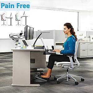 MAX SMART Clamp On Keyboard Tray w Mouse Pad, 33inch Large, Easy Assembly, Under Desk Ergonomic Keyboard Tray, Black