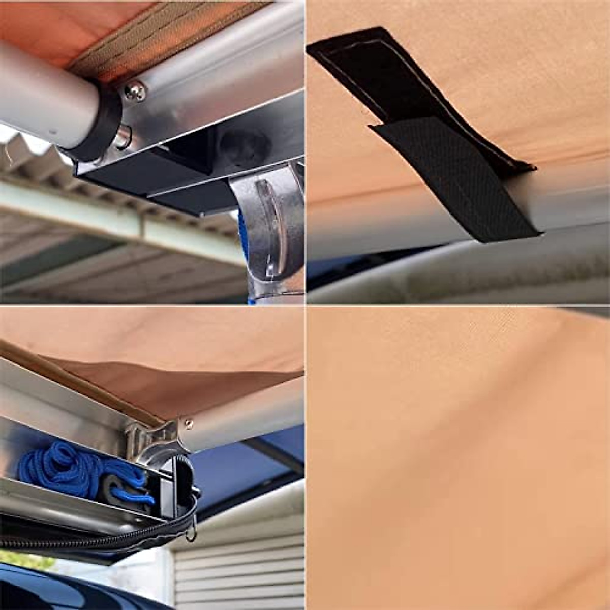 DANCHEL OUTDOOR Car Awning Pull-Out Roof Rack Vehicle Awning UPF50+ Sun Shelter Canopy for SUV Truck Camper Overland Camping, 4.9x6.5ft Khaki