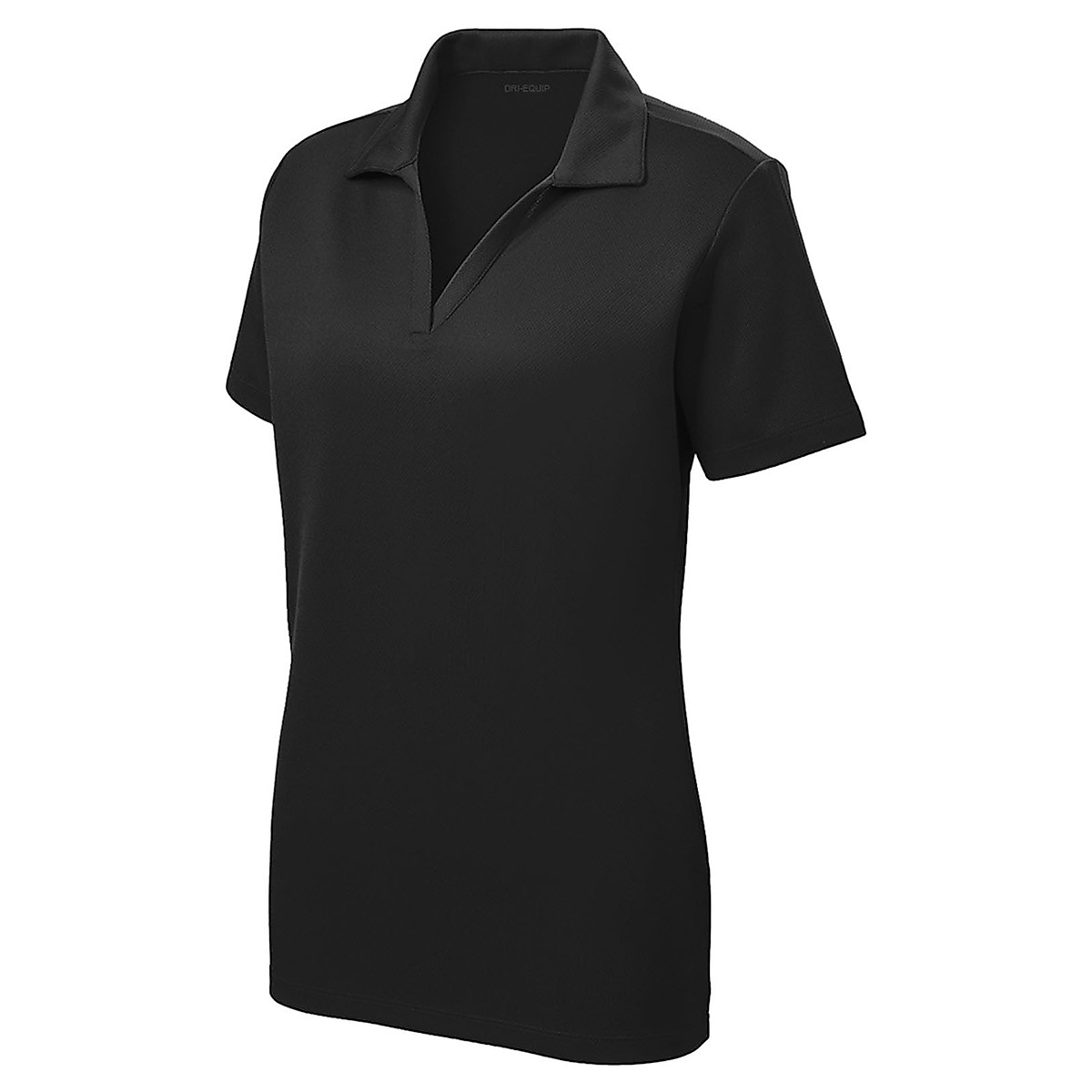 Joe's USA Womens Dri-Equip Short Sleeve Racer Mesh Polo Shirt (Black - Small)