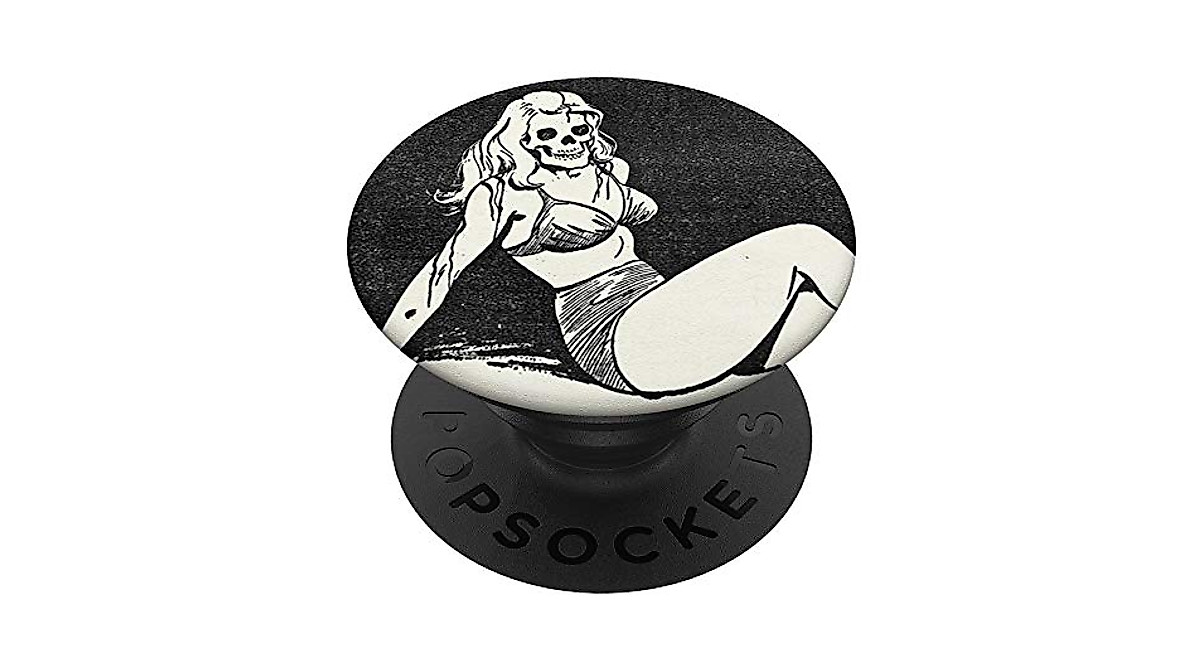 Creepy Skeleton Pin Up Girl PopSocket - Vintage Style