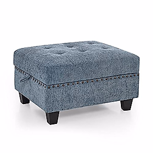 Melpomene U Shape Sectional Sofa DIY Sofa Combination (Blue, Ottoman)