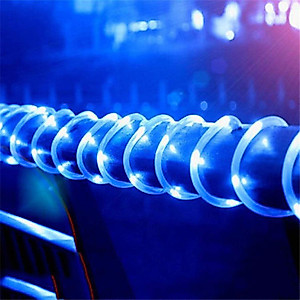 SOCO Solar Rope Lights Outdoor, 33ft 100LED Outdoor Christmas Lighting Waterproof Solar Powered PVC Tube String Lights Decoration for Outdoor Indoor Garden Garden Patio Parties Halloween(Blue)