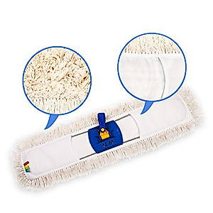 YCUTE Commercial Strength Cotton Dust Mop Refill, Thick Tufted Replacement Head for Home & Commercial Use, Fits Standard Size Mop Frame, Perfect for Hardwood, Laminate, Concrete (35")