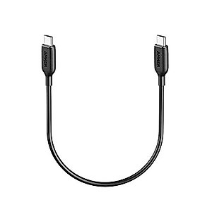 Anker USB C Cable 60W, Powerline III USB-C to USB-C Cable 2.0 (1ft), USB C Charger Cable for MacBook Pro 2020, iPad Pro 2020, Switch, Samsung Galaxy S20 Plus S9 S8 Plus, Pixel, and More （Black）