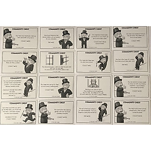 Hasbro Monopoly Card Pack (Deeds/Titles, Chance, Community Chest) - New Monopoly Currency Symbol