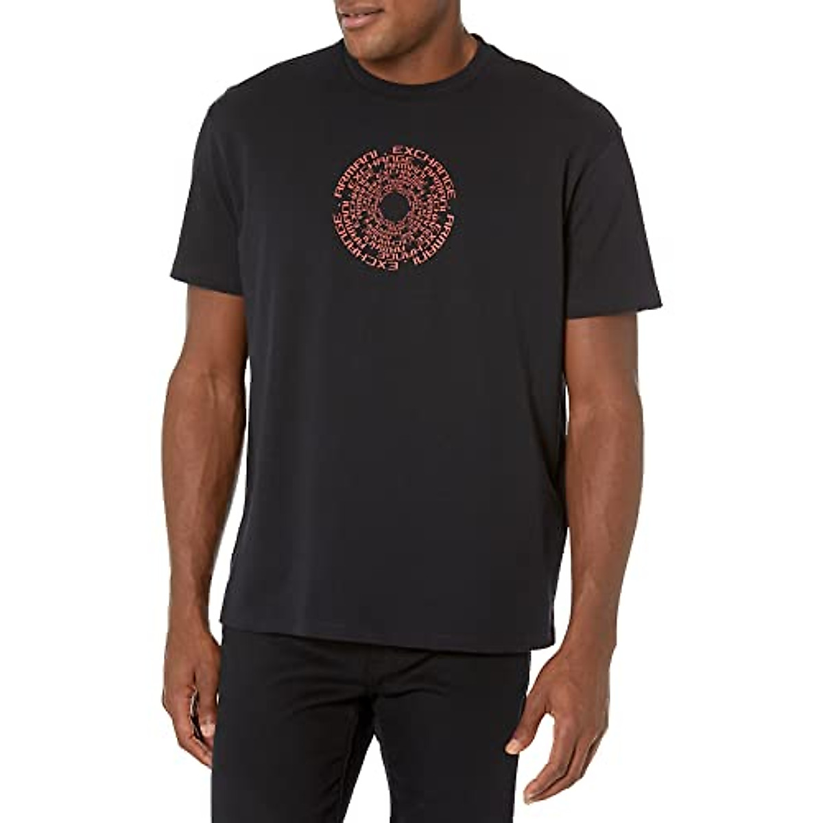 A|X ARMANI EXCHANGE Men's Tunnel Vision Logo Comfort Fit T-Shirt, Deep Navy, M