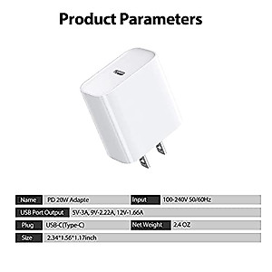 Wyness USB C Charger,18W/20W 9V/ 2A 5V/3A Type-c Power Adapter,Compact USB C PD 3.0 Wall Charger,Compatible with iPhone 13 Pro Max/12/11, Galaxy S22 Ultra/S21/S20, Pixel 6, MacBook Air, iPad Pro