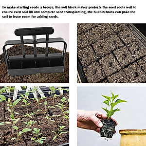 HOMEE Soil Blocker with Comfortable Handle,4 Cell Soil Block Maker 2 Inch Mold Tool Reusable for Seed Starting Germination,Grow Seedling,No Transplant Shock for Garden Soil Potting Outdoor Plants Used