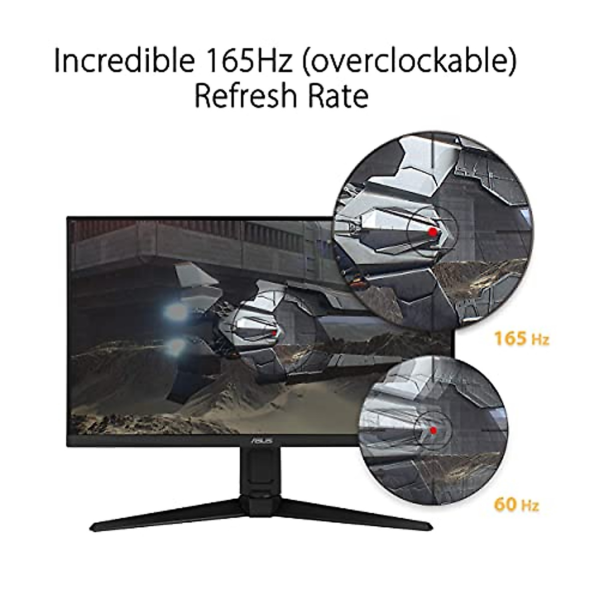 ASUS TUF Gaming 23.8” 1080P Monitor (VG249Q1A) - Full HD, IPS, 165Hz (Supports 144Hz), 1ms, Extreme Low Motion Blur, Speaker, FreeSync™ Premium, Shadow Boost, VESA Mountable, DisplayPort, HDMI,BLACK