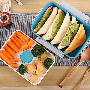 shopwithgreen 3 Pack Salad Food Storage Container + 8 Pack Bento Lunch Box, Food Prep Storage Containers with Lids, Reusable Microwave and Dishwasher Safe for School Work Travel Camp, BPA Free…