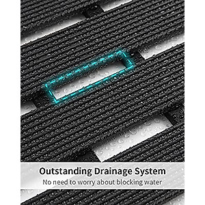 Shower-Mat Non Slip, PADOOR Heavy Duty Bathtub-Mat Curlable Quick Drain Sturdy Bath Tub Mat Without Suction Cups for Indoor Outdoor Use 17x26 Inch Black
