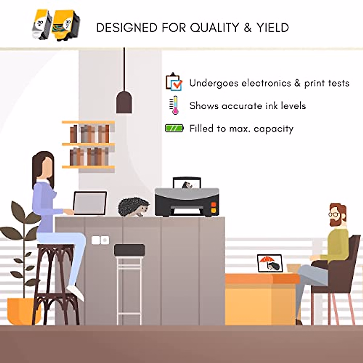 Limeink© 5 Pack Remanufactured 30XL Ink Cartridges (3 Black, 2 Color) Use Replacement for ESP: 3.2, C110, C310, C315, Office 2150, Office 2170, Hero 3.1 Hero 5.1 Series Printers 1550532 1341080