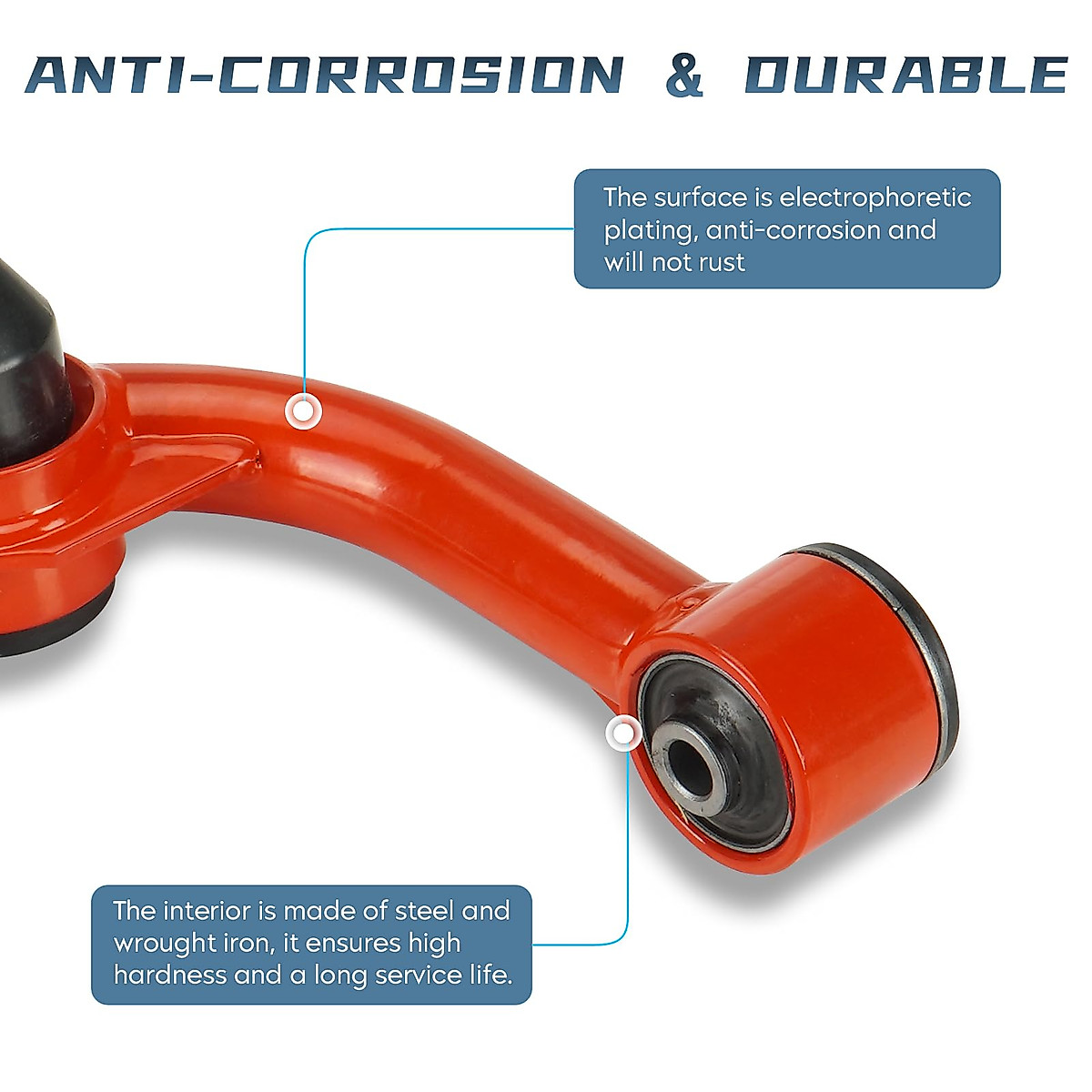 Front Upper Control Arms with Ball Joint for Ford F150 2004-2020, 2-4" Lift Suspension Kit Adjustable tubular Control Arms,Replacement Factory Suspension Arms 2PCS Red