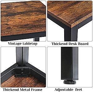 Aibiju Computer Desk 45 Inch Modern Simple Style Laptop PC Desk Study Writing Desk for Home Office Dining Table with Thick Frame & Tabletop, Retro Brown, YD-TMJ016H