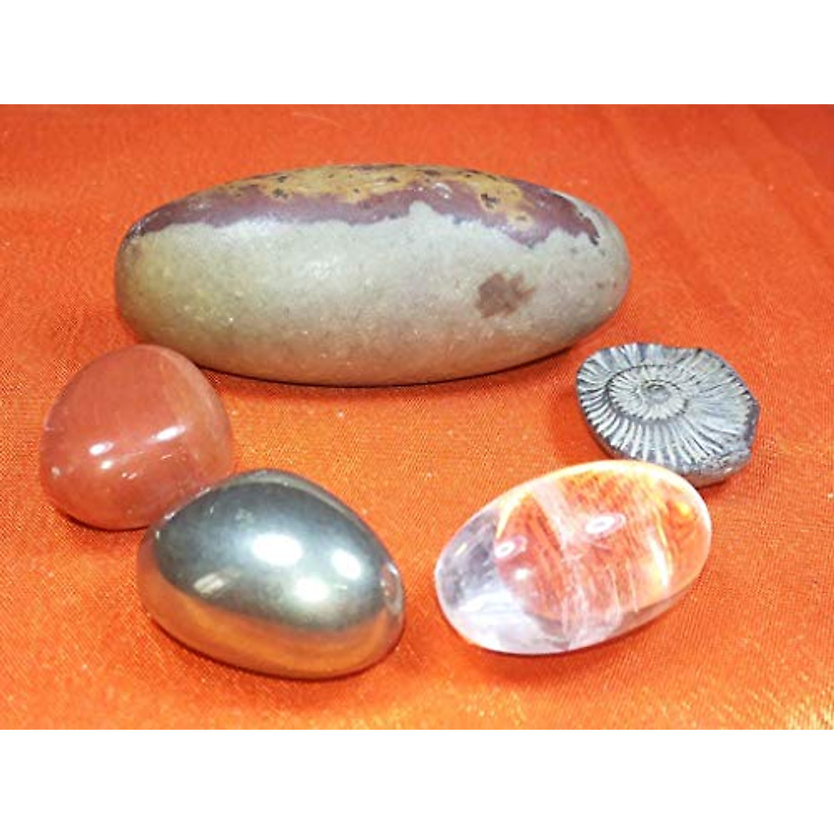 Paper Panchayatan Shila for Sona Bhadra Ganpati , Vallam Surya , Shaligram Vishnu , Banalingam Shiv and Swarnamukhi Devi (Multicolour)