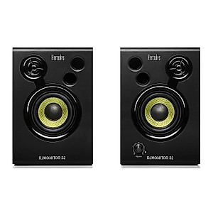 Hercules DJ Starter with Serato DJ Lite Controller and DJMonitor 32 Active Speakers Bundle With Headphones, Laptop Stand and 4-Port USB 3.0 Hub (3 Items)