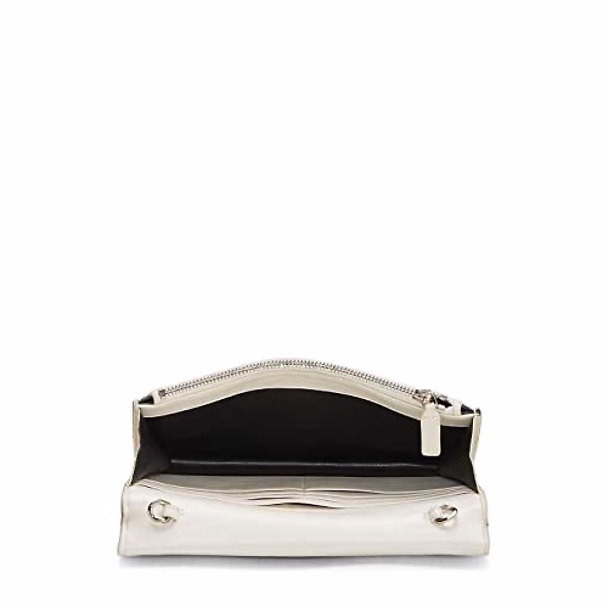 Yves Saint Laurent, Pre-Loved White Grained Calfskin Envelope Wallet-On-Chain (WOC), White