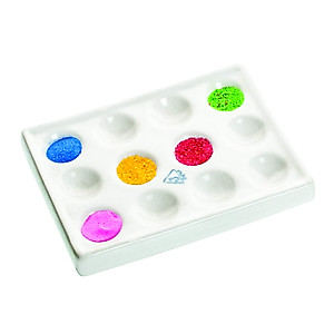 EISCO Spot Plate, 12 Wells - 4.5"L x 3.75"W - Glazed Porcelain