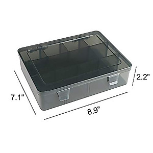 Vidifor 12 Girds Large Plastic Craft Storage Containers, Compartment Storage Container, Parts Storage Box with Adjustable Dividers for Sewing Arts, Washi Tape Batteries Electronics Parts and more