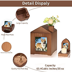 BEBIBORU Pet Urns for Dogs Cats Ashes, Dog Memorial Gifts for Loss of Dog Cat Personalized Wooden Box Cremation Urns with Photo, Memorial Keepsake for Small Large Animals Ashes Pet Memorial Gifts