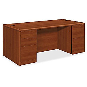 HON 10799CO 10700 Double Pedestal Desk with Full Pedestals, 72w x 36d x 29 1/2h, Cognac