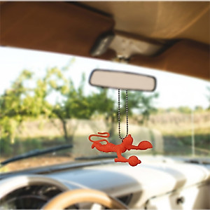 Divine Mantra Flying Hanuman Car Hanging Rearview Mirror Accessories Charm Lord Bajrang Bali Home Wall Decor Items Kitchen, Balcony, Garden, , Aesthetic Decorative Lucky - Orange (1) (WOOPCOM442)