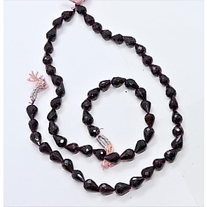 Natural Mozambique Garnet Drop facete Beads 7X9 mm 10 inch Long String Jewelry Making Gemstone Beads for Necklace Bracelet