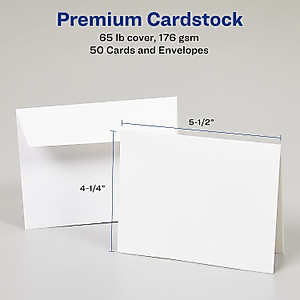 Avery 3379 Inkjet Note Cards, w/Envelopes, 4-1/4-Inch x5-1/2-Inch, 50/BX, WE
