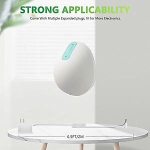 Czepa 5V AC Charger Adapter Power Cord Compatible with Willow Pump Generations 1, 2, and 3, Replacement 3Amp Charger Cord (White)