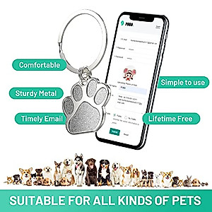 Personalized Dog Tag QR Code Pet ID Tags Online Profile Modifiable, Scan QR Receive Instant Pet Location Alert Email - Red S