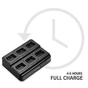 6pcs BAOFENG BF-888S Walkie Talkie for Adults, Long Range Two Way Radio, 1500mAh 16 CH, 6 Radios 6 Earpieces 1 Six-way Charger 1 Cable