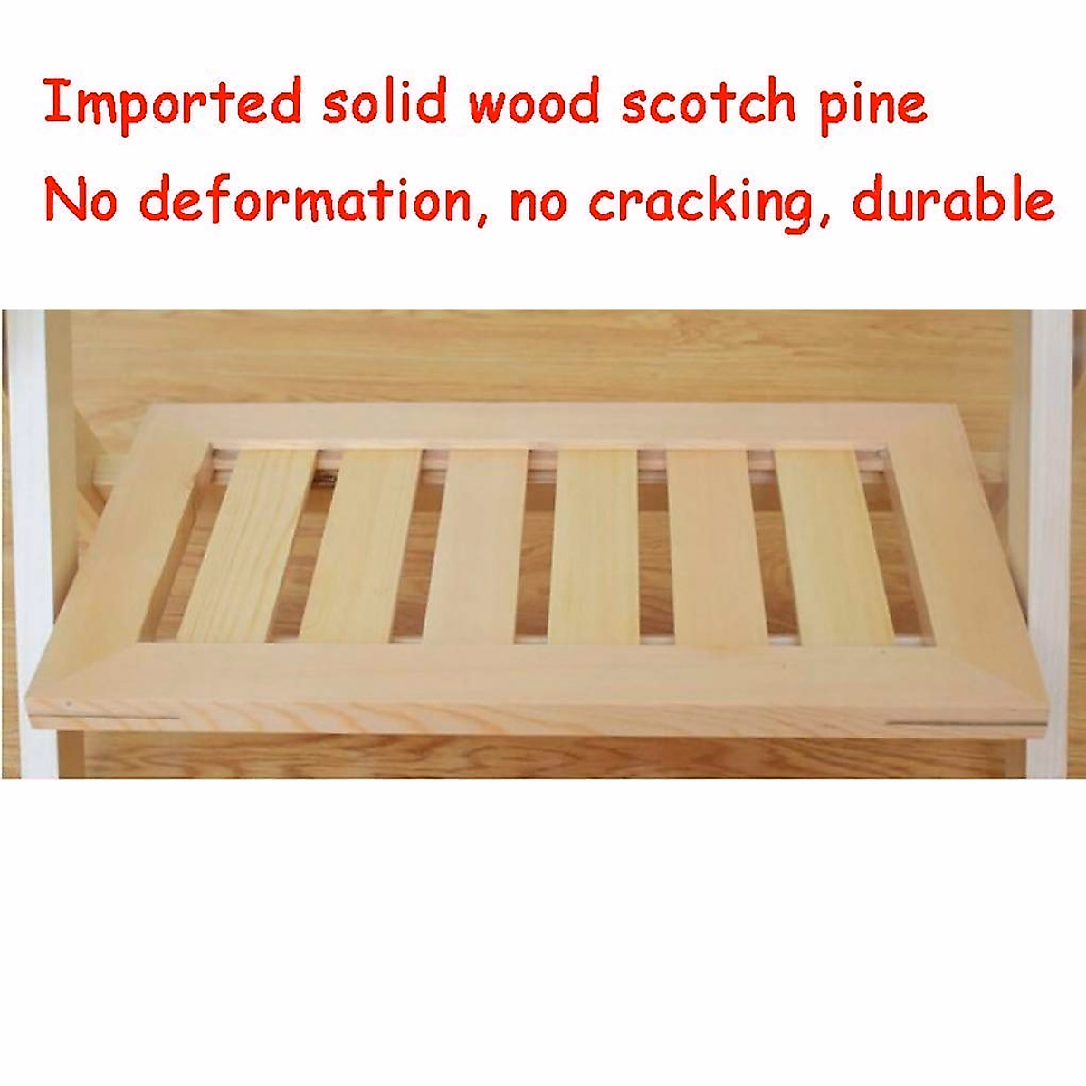 ELEdvb Luggage Rack Luggage Rack with Shoe Shelf Hotel Room Foldable Solid Wood Suitcase Holder Luggage Rack Shelving Suitcase Backpack