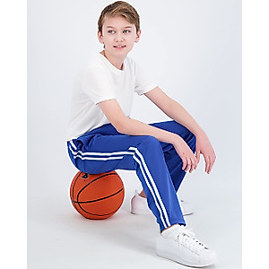 Real Essentials 3 Pack: Boys Active Tricot Sweatpants Track Pant Basketball Athletic Fashion Teen Sweat Pants Soccer Casual Girls Lounge Open Bottom Fleece Tiro Activewear Training -Set 2,L (14-16)