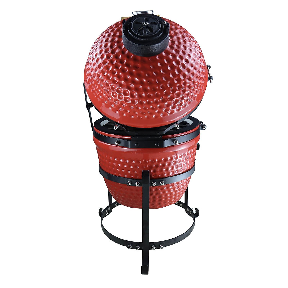 AUPLEX 13" Kamado Charcoal Grill, Ceramic BBQ Charcoal Grill, Mini Portable Clay Smoker Oven Barbecue Grill for Backyard, Balcony