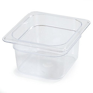 Carlisle FoodService Products Plastic Food Pan 1/6 Size 4 Inches Deep Clear
