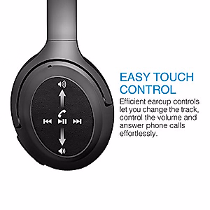 Brookstone AirPhones Pro Wireless Over Ear Headphones, Active Noise Cancelling TWS Bluetooth Headphones, 30H Playtime, Deep Bass, High-Res Audio, Touch Controls, Comfort Ear-Cups, Portable, Black