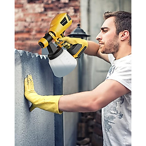 Cordless Paint Sprayer Compatible with Dewalt 20V Max Battery, Spray Paint Gun with 5 Copper Nozzles, Electric Paint Sprayer for House Painting, Paint Sprayers for Home Interior, Fence (Tool Only)