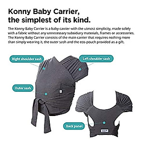 Konny Original Baby Carrier SoftBreeze Luxury Carrier Wrap, Easy to Wear Baby Wrap Carrier, Perfect Essentials Cloths for Newborn Babies up to 44 lbs, (Mint, L)