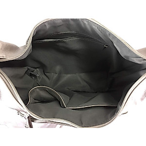 Zzfab Fashion Locking Concealed Carry Big Hobo Bag CCW Cross Body Bag with Credit Card Slots Pewter