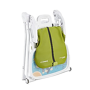 Joovy Nook NB High Chair Featuring Four-Position Adjustable Swing Open Tray, 3-Position Reclining Seat, and Front Wheels - Southern Sea Otter National Park Foundation Edition, Greenamole