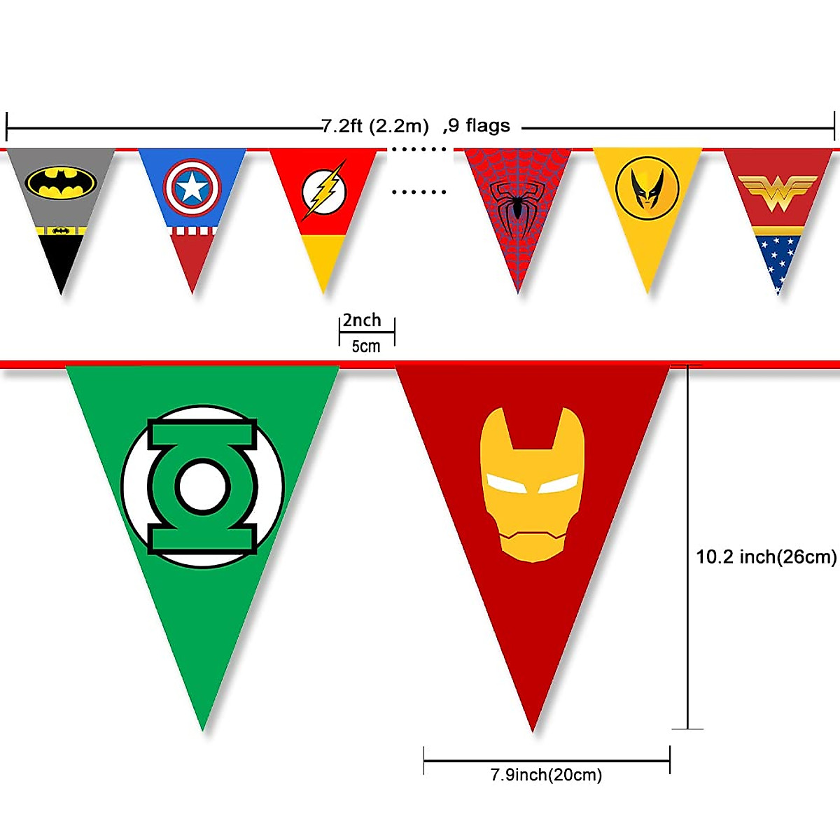 Superhero Theme Happy Birthday Banner for Kids Adults Fabric Banner Background for Birthday Party Decorations Pennant Banner Garland Decor for Kids Boys Girls Baby Shower Birthday Party Favor Supplies