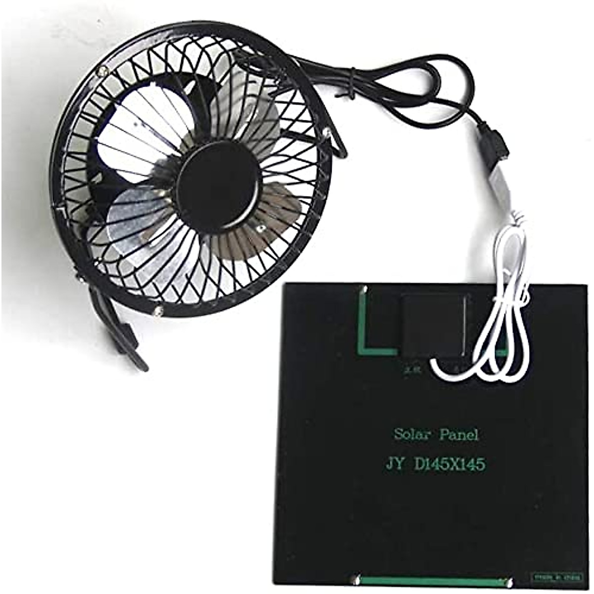 Solar Panel Fan, 5W USB Powered Mini Portable Outdoor Cooling Fan Free Energy for Home Chicken House RV Car Gazebo Ventilation System