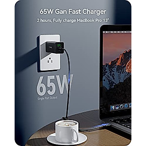 65W USB C Charger: TUNNU GaN Charger - USB C Charger Block - Type C Wall Charger - Foldable Multi USB C Charger for MacBook Pro/Air iPad Pro Galaxy S20/S10 Dell XPS 13 Note 20/10+ iPhone 13/Pro Pixel