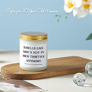 40th Birthday Gifts for Women, Unique 40 Year Old Birthday Gift for Her, Wife, Daughter, Sister, 40th Birthday Gift Ideas, 40th Birthday Decorations Woman-40th Birthday Candle (Vanilla, Buttercream)