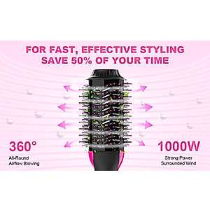Hair Dryer Brush Blow Dryer Brush in One - Plus 2.0 One-Step Hot Air Brush - 4 in 1 HairDryer Styler and Volumizer for Drying Straightening Curling Volumizing Hair
