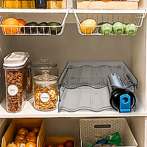 Nova Nest Water Bottle Organizer and Wine Rack, Maximize Space and Efficiency, Clear Plastic, Sturdy Design, Fits 32 oz Bottles, Ideal for Fridge, Cabinet, and Pantry, Stackable - 6 Bottles