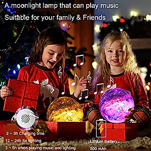 HYODREAM Musical Moon Lamp with White Noise Sleeping Sound Machine for Baby, Built-in White Noise/Nature Sound/Lullaby & Bluetooth Box, Remote Control 8 Colors Night Light