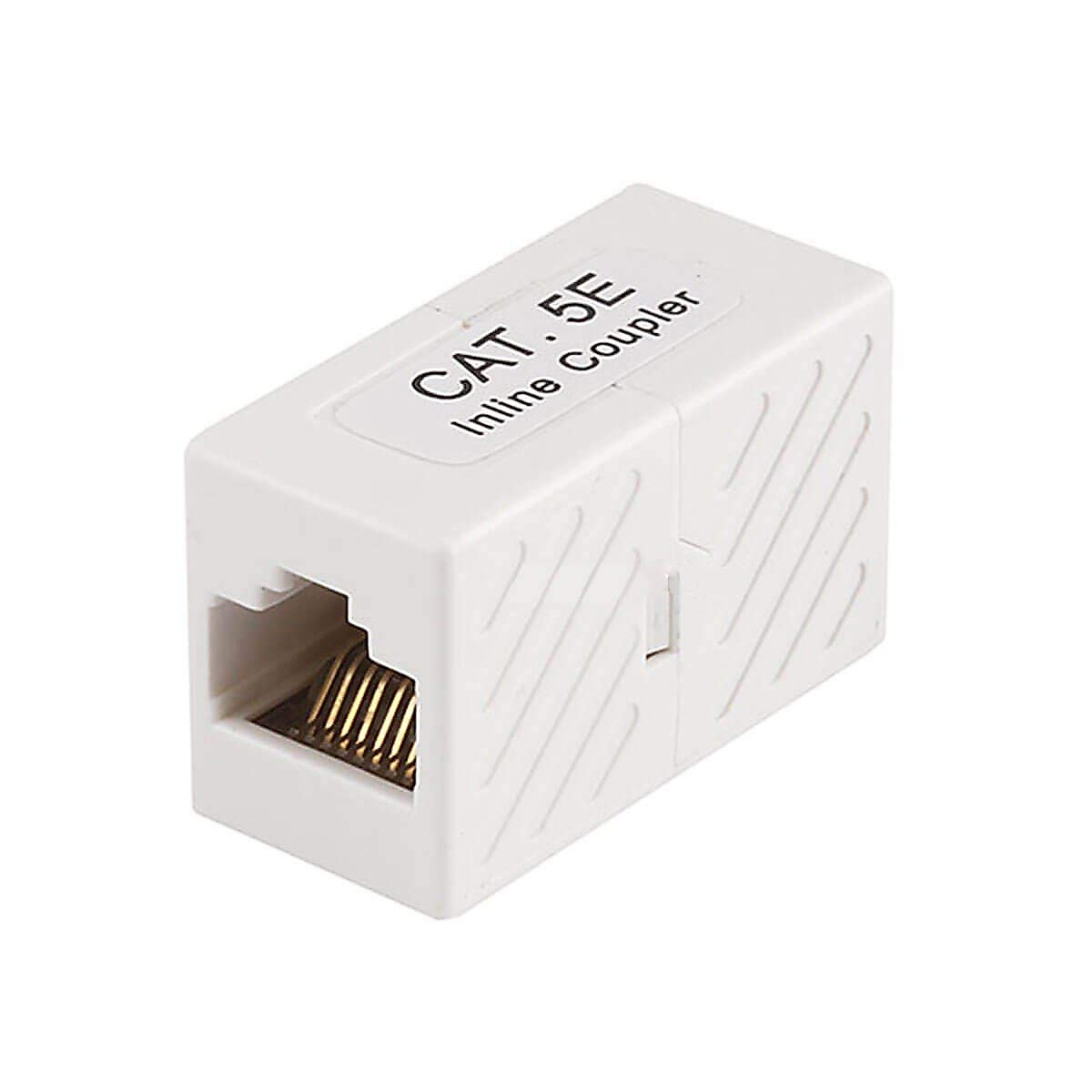 Monoprice Cat5e RJ45 Modular Inline Coupler - Straight Type Coupler, White