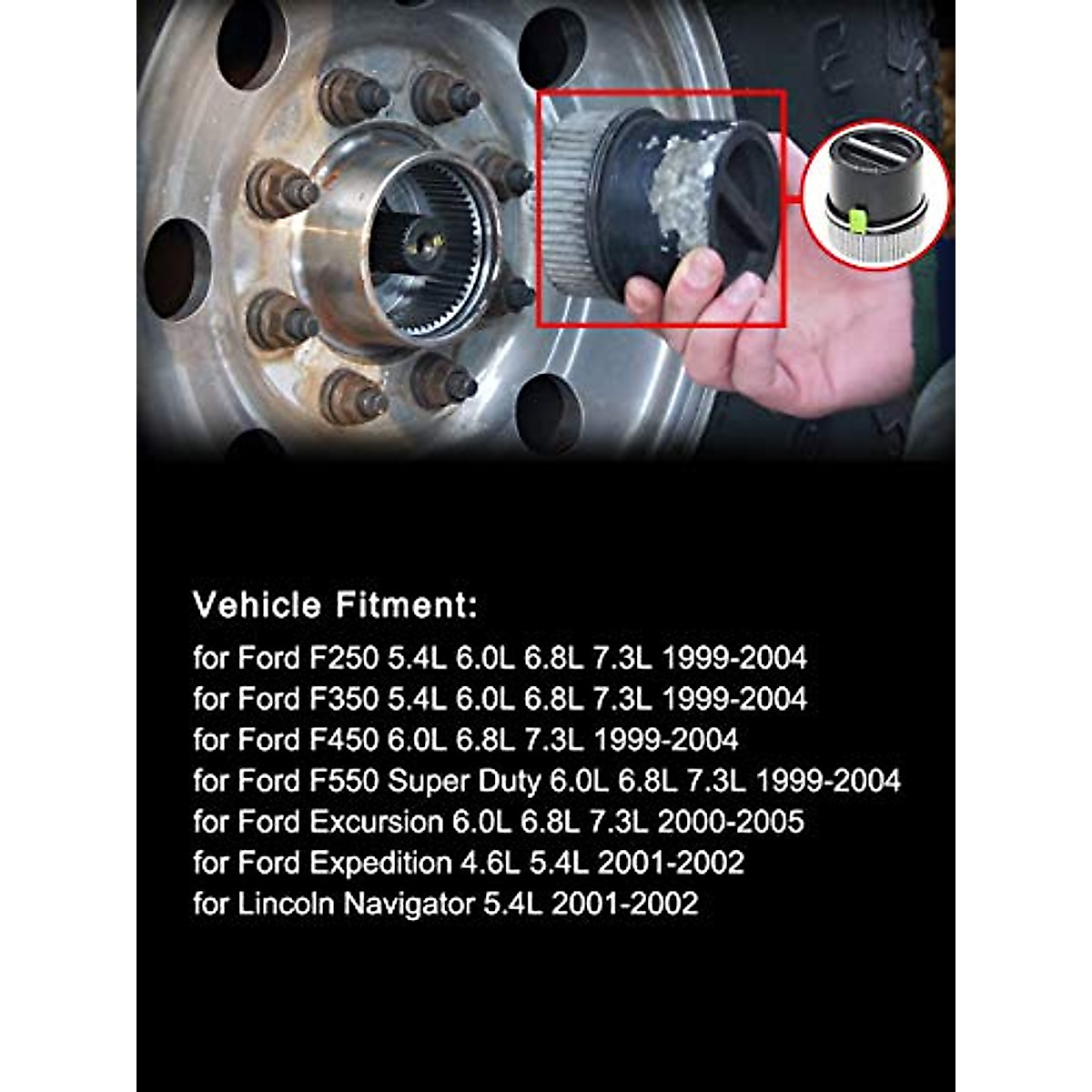 600-203 4WD Auto Locking Hub Left & Right Fits for F250 F350 F450 F550 1999-2004, Excursion 2000-2005, Expedition Lincoln Navigator 2001-2002 Replace# 1C3Z3B396CB (Pair of 2 PCS)