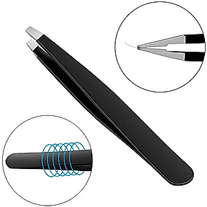 Professional Tweezers Set 4 Pack, Point Tweezers, Slant-Point Tweezers Slant Tweezers (Colorful 1)